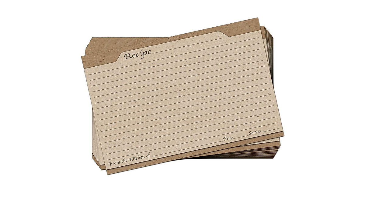50 Pack Rustic Recipe Cards - Perfect for Weddings