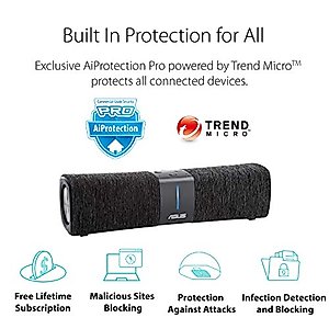 ASUS Lyra Voice All-In-One Smart Voice Home Mesh WiFi Tri-Band Router (AC2200), Amazon Alexa Built-In, Lifetime Aiprotection Security by Trend Micro, Parental Control, Bluetooth, Build-In Speakers