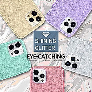 MATEPROX Compatible with iPhone 12 Pro case Compatible with iPhone 12 Cases Glitter Bling Sparkle Cute Girls Women Protective Cover (Pink)