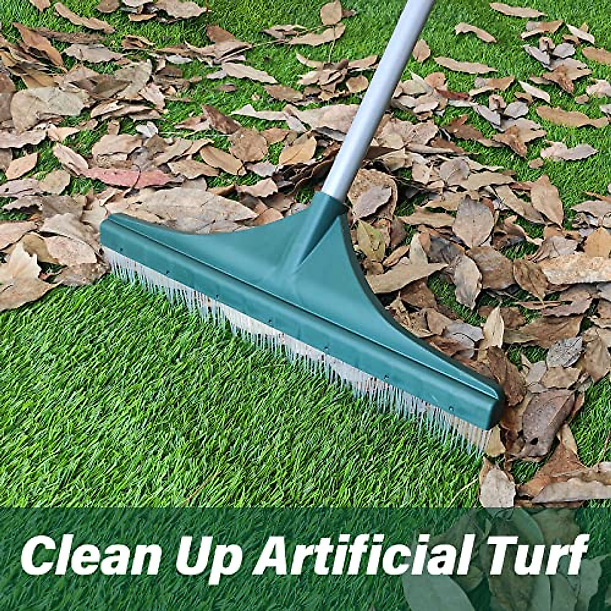 Artificial Turf Rake Carpet Rake SOYUS Grass Broom Hand Rake with Adjustable Handle Steel 32 to 52 inches for Synthetic Grass Lawn Leaf Carpet Pet Hair Remove