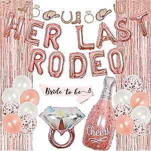Western Bachelorette Party Decorations Her Last Rodeo Balloons Cowgirl Banner for Bridal Shower Wild West Party Supplies