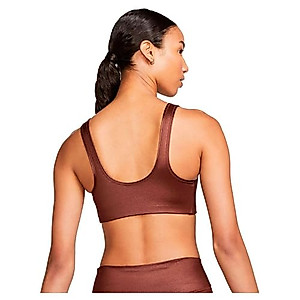 Nike Dri-FIT Swoosh Shine Medium-Support Sports Bra (as1, Alpha, m, Regular, Regular, Bronze Eclipse, Medium)