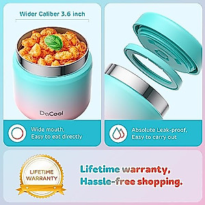 DaCool Kids Thermos for Hot Food Vacuum Stainless Steel Insulated Food Jar 13.5 OZ Kids Lunch Food Thermos Insulated Lunch Container Bento for School Office Picnic Travel Outdoors,Leakproof,BPA Free