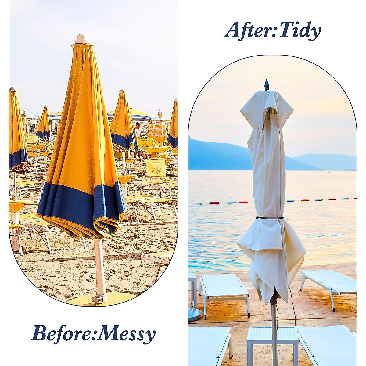 Cingfanlu 10 Pack Patio Umbrella Tie Strap with Outdoor Umbrella Strap Flexible Umbrella Tie Adjustable Securing Straps for Multipurpose Parasol Patio Accessory