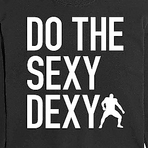 Instant Message - Do The Sexy Dexy - Juniors Cropped Long Sleeve T-Shirt - Size X-Large Black