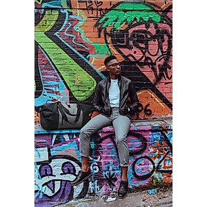 The Friendly Swede Exclusive HÅGA Waterproof Overnight Duffle Bag, Gym Bag, Travel Bag, Weekender Bags for Women, Carry On Bag, Travel Bags for Women and Men - Urban Chic - 15.6" Laptop Pocket - 30L