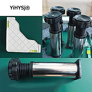 Fridge Stand with 4 Strong Feet Dryer Stand- Refrigerator Stand Height 3.9/5.9/7.8in Adjustable 1.1in Length/width 17.7-25.5in Washer Pedestal Dishwasher Base Stand (5.9inch,gray)