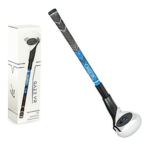 Gaze VR | VR Golf Club Handle Attachment for Oculus (Meta) Quest 2 | Pro Grip | Weighted | Right & Left Controllers | Blue