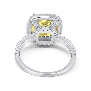 Blue Apple Co. Simulated Yellow CZ Size-11 Halo Teardrop Wedding Promise Ring Infinity Accent Round Simulated Cubic Zirconia 925 Sterling Silver