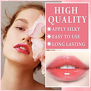 IONSGAKO Lipstick Set, 2PCS Liquid Lip Stain, Long Lasting Waterproof Lip Tint for Lip and Cheek, Lip Gloss, Glossy Finish (01 & 02)