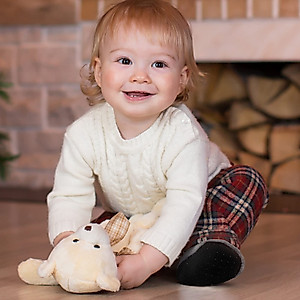 SATINIOR 4 Pairs Kids Non-Slip Slipper Socks Coral Velvet Warm Ankle Socks for Toddlers and Kids(3-5 Years Old,Black, Gray, Rose Red, Royal Blue)