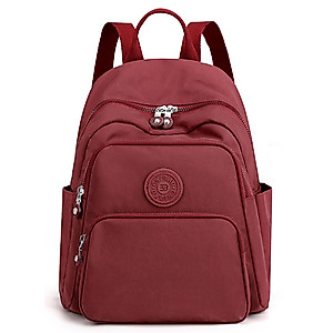 Collsants Small Nylon Backpack for Women Mini Backpack Purse Ladies Fashion Backpack Small Travel Bag Daypack(red)