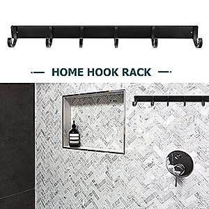 Veemoon 3pcs Mounted Clothes Hooks Xcm Wall with Rack Heavy and Kitchen Home Utility Adhesive Great Holder Foyers Robes Rail Black Coat for Entryway Hallways Bag Towel Purse. Hangers Hat