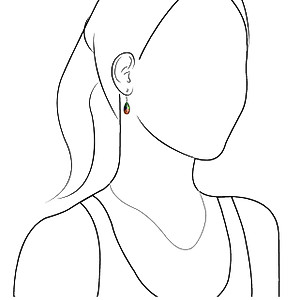 Starborn Sterling Silver Ammolite Pear Earrings