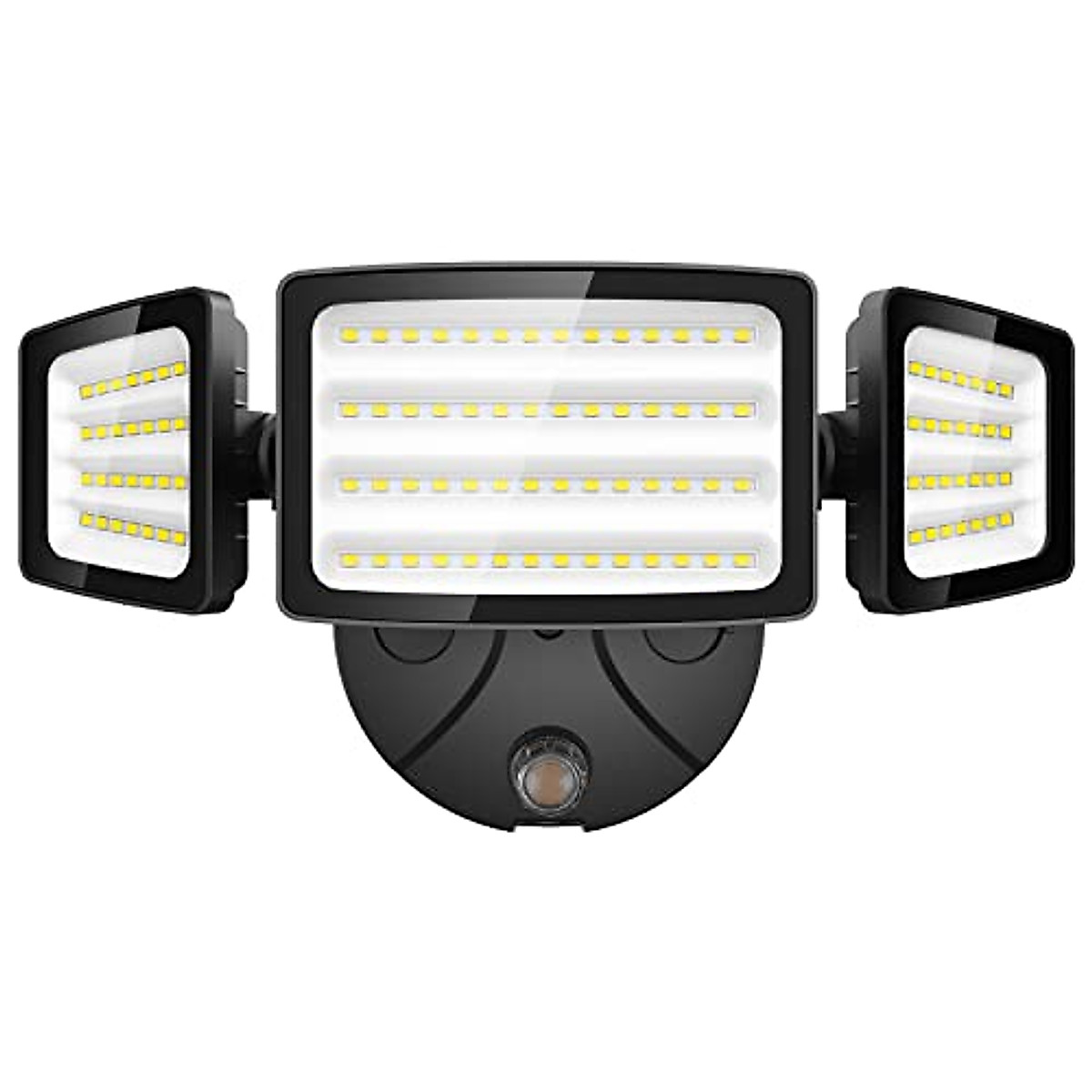Onforu 55W Security Lights Dusk to Dawn, 5500LM Bright LED Flood Light with Photocell, 3 Adjustable Heads Exterior Floodlight, IP65 Waterproof 6500K Daylight White Outdoor Light for Garage Yard Patio