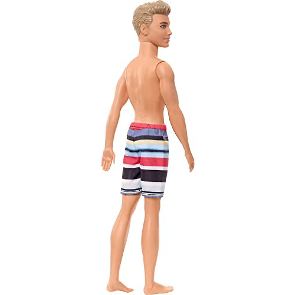 Barbie Ken Beach Doll Wearing Striped Swimsuit, for Kids 3 to 7 Years Old