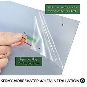 STATINT Window Film Privacy One Way Mirror Glass Tint Heat Control Sun UV Blocking Sliding Door Tinting Reflective Static Cling for Home, Black-Silver, 17.3 Inch X 16.4 Feet