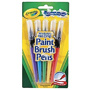 Crayola Brush Pens Painting Supplies, Art Supplies, Paint Set, 5 Count