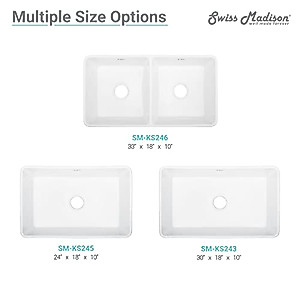 Swiss Madison SM-KS245 Delice 24 x 18 Ceramic, Farmhouse Kitchen Sink with Apron