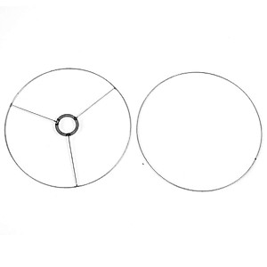 I Like That Lamp Wire Lamp Shade Rings with European Fitter (12” Diameter), Includes 2 Galvanized Steel Silver Drum Rings, Make DIY Table/Floor/Pendant Lamps, Compatible with most IKEA & Target Lamps