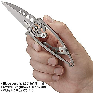 CRKT Snap Lock Folding Pocket Knife: Gentleman Everyday Carry, Satin Blade, Innovative Snap Lock Mechanism Skeletonized Handle, Quick Release Lanyard 5102N