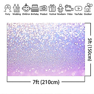 Mocsicka Light Purple Bokeh Backdrop for Photography Newborn Baby Shower Portrait Party Decoration Abstract Halo Dots (Not Glitter) Photoshoot Props (7x5ft)