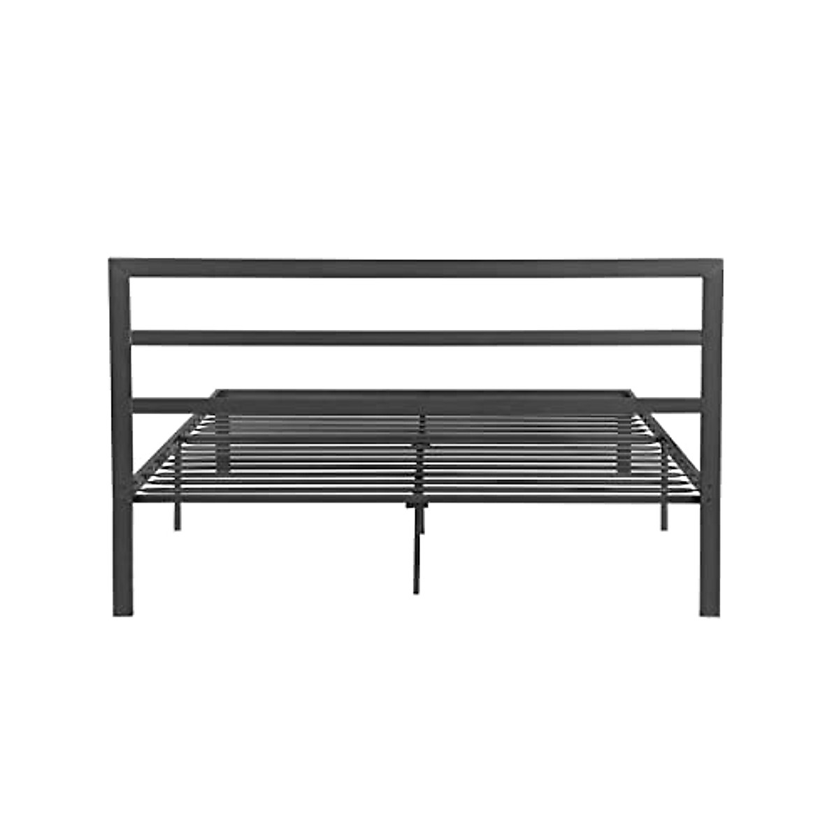 HAUSHECK Queen Size Metal Bed Frame with Headboard & 10.8" Height Under Storage Space, Noise Free Bed Frames for Kids, Teen, Adults with Strong Slat Support, Mattress Foundation, No Box Spring Needed