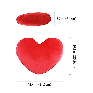 sunyou Cute Plush Red Heart Pillow Cushion Toy Throw Pillows Gift for Kid Friends/Children/Girl/Valentine's Day Fit for Living Room/Bed Room/Dining Room/Office and Sofa/Cars/Chairs (Heart)