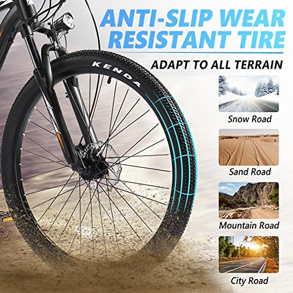 PEXMOR Electric Bike for Adults, Ebike Electric Bicycle for Adults 500W 48V 13AH Removable Battery, 20MPH 27.5" E Bike Electric Mountain Commuter Bike, 21 Speed Gear, Suspension Fork, UL Certified