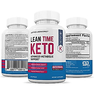 (5 Pack) Lean Time Keto Pills Includes Apple Cider Vinegar goBHB Exogenous Ketones Advanced Ketogenic Supplement Ketosis Support for Men Women 300 Capsules