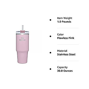 Stanley Adventure 30oz Stainless Steel Quencher Travel Tumbler | Limited Edition (Flawless Pink)