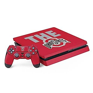 Skinit Decal Gaming Skin Compatible with PS4 Slim Bundle - Officially Licensed Ohio State University OSU The Ohio State Buckeyes Design
