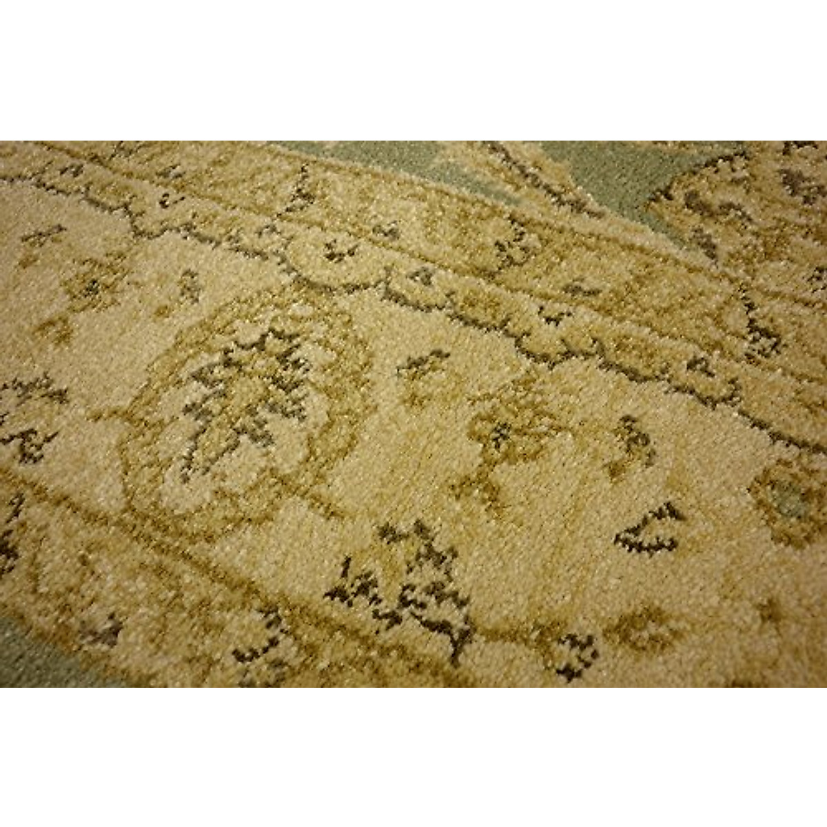 Unique Loom Edinburgh Collection Classic Oriental Traditional French Floral Country Inspired Design Area Rug, 5' 1" x 8' Rectangle, Light Green/Cream