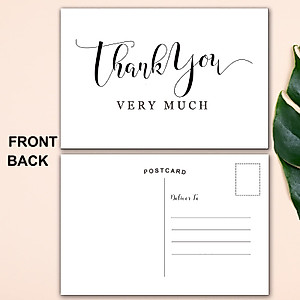 KORTTITALO 50 Thank You Postcards, Double-Sided Thank You Cards for Wedding, Bridal Shower,Baby Shower, Birthday, Business, Blank Postcards, 4x6 Inches.
