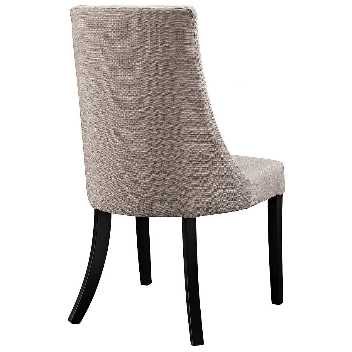 Modway Reverie Modern Upholstered Fabric Parsons Four Kitchen and Dining Room Chairs in Beige