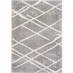 nuLOOM Dupree Lattice Shag Area Rug, 8x10, Grey