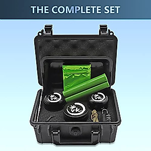 Vakuny Smell Proof Storage Box - ABS Plastic Storage Container with Lock - Portable Waterproof Box - Black Padded Storage Box - 14 Piece Accessories Kit Set Suit for Travel Gifts