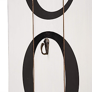 Glitzhome Wooden Welcome Sign for Porch Front Door Outdoor Rustic Farmhouse Vertical Hanging Wall Decor with Changable Wreathes, 60"H, White