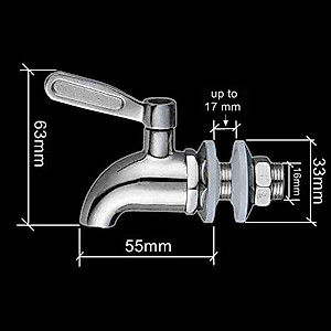 Stainless Works SSS010 Stainless Steel Beverage Dispenser Spigot (Fits 5/8 inch opening)