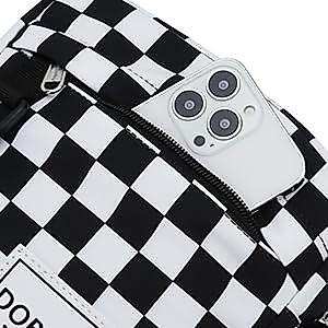 DOB SECHS Crossbody Purse Small Messenger Bags for Women Men Shoulder Bag, Black White Checkered