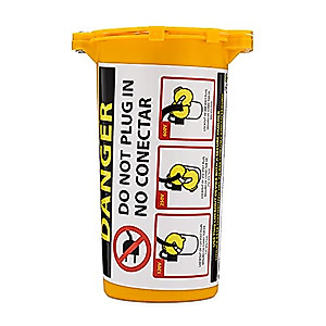 Zing Green Products 7100 RecycLockout Large Electrical Plug Lockout Device, USA-Made Recycled Plastic Lock Box, Yellow