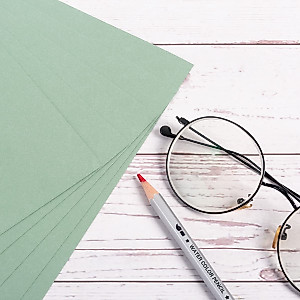 Wishop 20 Sheets Colored Thick Paper Cardstock Blank for DIY Crafts Cards Making, Invitations, Scrapbook Supplies (Sage Green, 8.5 x 11 inches)