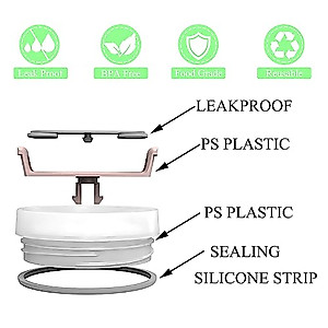 40 OZ Tumbler Lid Compatible for Stanley Quencher, 2 Pack Spill Proof Splash Resistant Stainless Steel Tumbler Covers Fit for Stanley and More Coffee (Pink-grey)