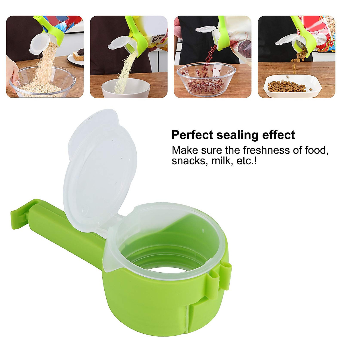 Bag Clips for Food, 5Pcs Reuseable Plastic Food Storage Sealing Clip with Pour Spouts for Food Kitchen Tools, Kitchen Chip Bag Clips