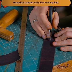 Leather Strap - Full Grain Buffalo Leather Strips for Crafts – Brown Leather Straps Ideal for Arts and Crafts, Tooling, Jewelry, DIY Home Decor, & More - Durable Tooling Leather Strip (1.5" x 60")