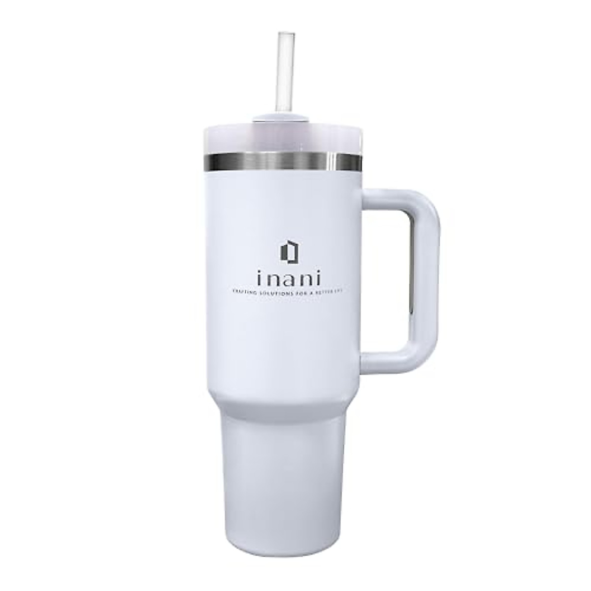 inani 40oz Tumbler With Handle And Straw, Insulated Travel Cup, Leak-Resistant, Spill-Proof Lid, Dishwasher Safe, BPA-Free, Double-Wall Insulated Premium Mug For Hot Or Iced Beverage, Frost White