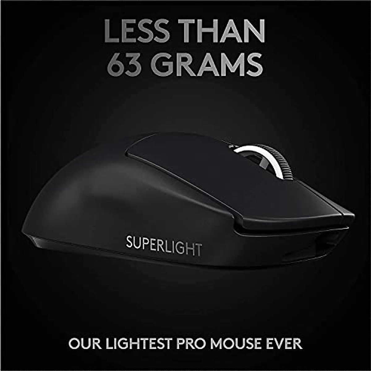 Logitech G PRO X Superlight Wireless Gaming Mouse, Ultra-Lightweight, Hero 25K Sensor, 25,600 DPI, 5 Programmable Buttons, Long Battery Life, Compatible with PC/Mac - Black (Renewed)