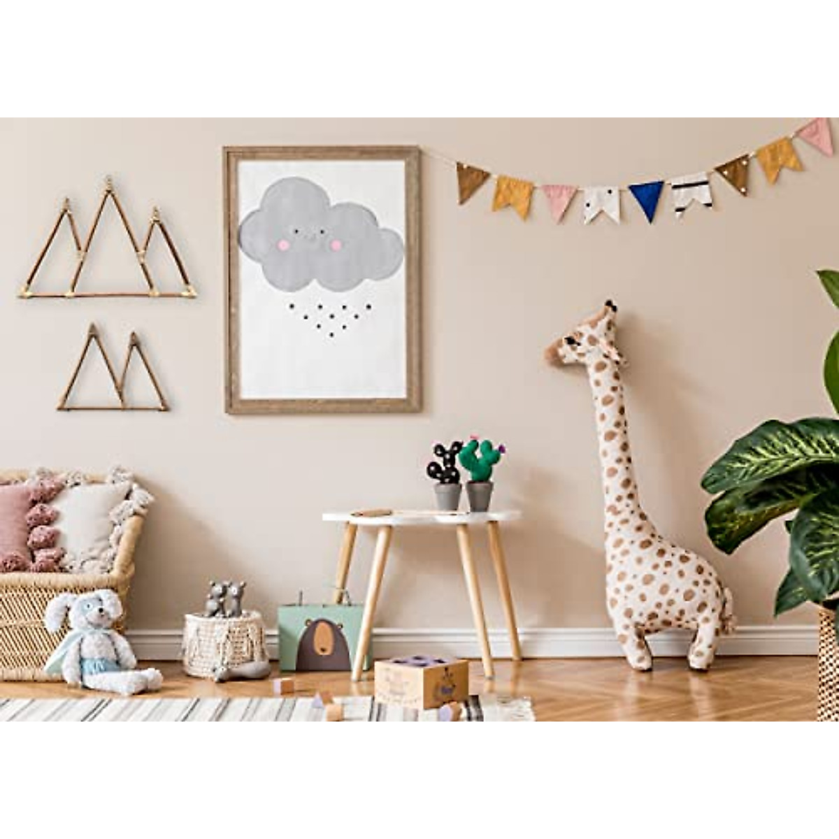 Lucky Love Mountain Decor & Woodland Decor for the Baby Boy or Baby Girl Boho Nursery and Kids Playroom Wall Decor| Lightweight, Easy To Hang and Made of Rattan