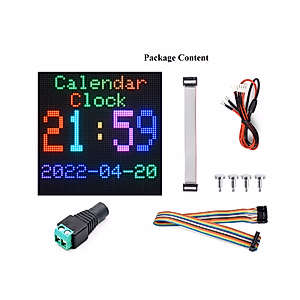 waveshare 64×64 Pixels RGB Full-Color LED Matrix Panel Display 3mm Pitch LED Module Compatible with Arduino,4096 Individual RGB LEDs,Adjustable Brightness