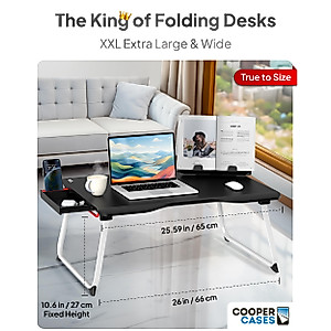 Cooper Mega Table XXL Extra Large Lap Desk for Bed | Laptop Table, Portable Desk, Bed Laptop Desk, for Bed, Desk, Laptop, Writing, Computer Bed Table for Laptop | Floor Table, Floor Desk for Adults
